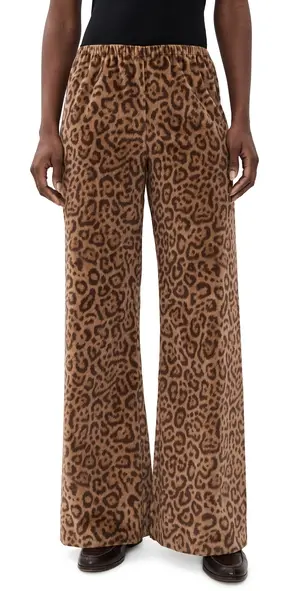 LA LIGNE Printed Velvet Colby Pants