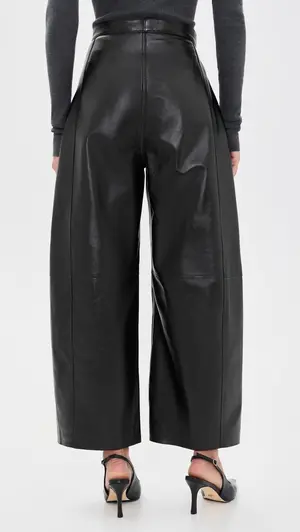 JAMIE HALLER The Lambskin Leather Sculpted Baggy Pants