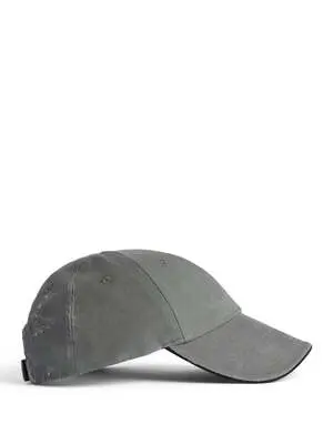 Balenciaga Tilted Typo Cap In Cotton Drill