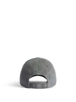 Balenciaga Tilted Typo Cap In Cotton Drill