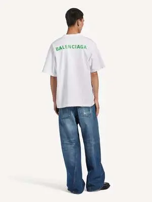 Balenciaga T-shirt Back Vestibilità Media - White