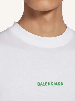 Balenciaga T-shirt Back Vestibilità Media - White