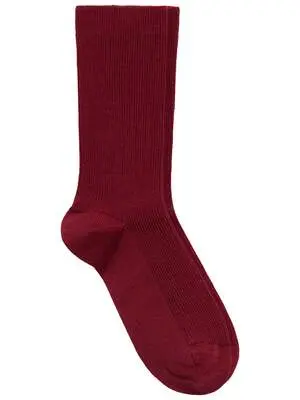 Balenciaga Calze Alte In Lana A Coste - Red