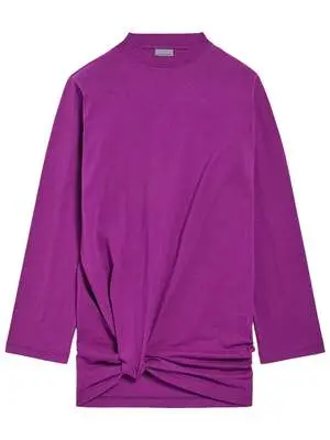 Balenciaga T-shirt A Maniche Lunghe Con Motivo Piega In Jersey Sottile - Multicolor