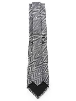 TOM FORD Polka-dot And Herringbone Pattern Silk Tie