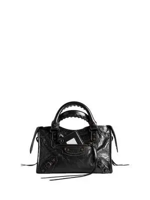Balenciaga Borsa Le City Mini In Pelle Arena - Black