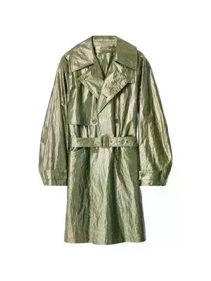 LEMAIRE Trench Coat In Water-repellent Shiny Coated Linen