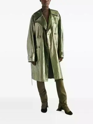 LEMAIRE Trench Coat In Water-repellent Shiny Coated Linen
