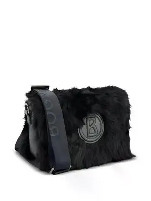 Bogner Logo-patch Faux-fur Shoulder Bag - Black