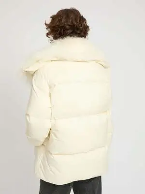 YVES SALOMON Ys Army Collection: Mid-length Down Jacket With Removable Bib And Lambswool Trim - Multicolor
