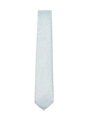 Giorgio Armani Geometric Pattern Silk Tie - Blue