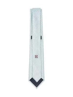 Giorgio Armani Geometric Pattern Silk Tie - Blue