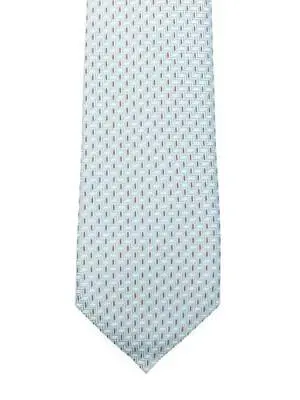 Giorgio Armani Geometric Pattern Silk Tie - Blue