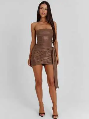 OUTCAST Daylia Mini Dress Bronze