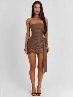 OUTCAST Daylia Mini Dress Bronze