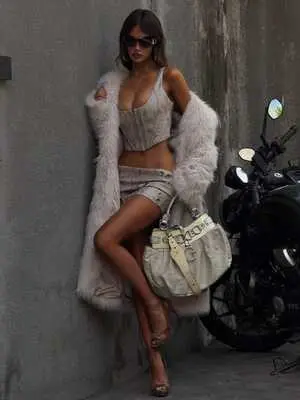 OUTCAST Zaya Mini Skirt Beige