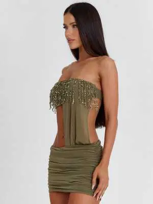 OUTCAST Ulyssa Mini Dress Khaki