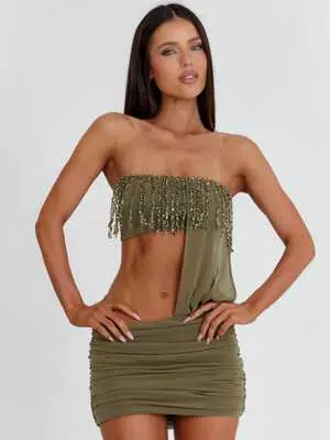 OUTCAST Ulyssa Mini Dress Khaki