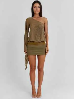 OUTCAST Caity Mini Dress Khaki