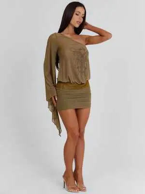 OUTCAST Caity Mini Dress Khaki