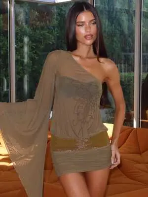 OUTCAST Caity Mini Dress Khaki