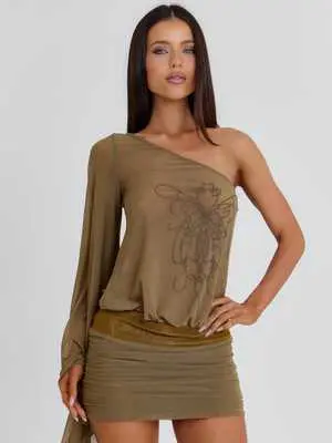 OUTCAST Caity Mini Dress Khaki