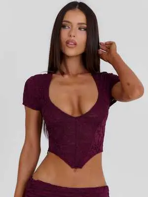 OUTCAST Nerissa Corset Top Burgundy
