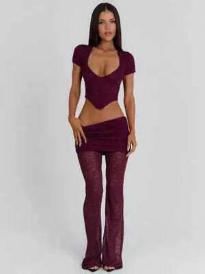OUTCAST Nerissa Corset Top Burgundy