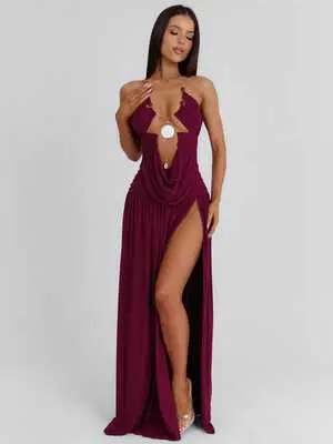 OUTCAST Nelly Maxi Dress Burgundy