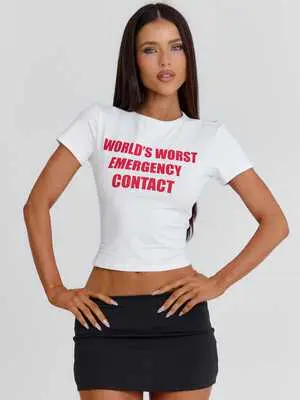 OUTCAST Emergency Contact Baby Tee