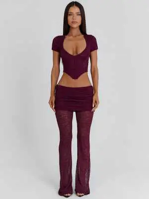OUTCAST Nerissa Pants Burgundy