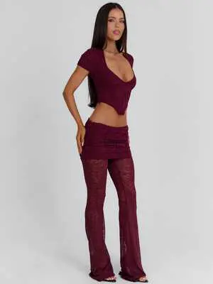 OUTCAST Nerissa Pants Burgundy