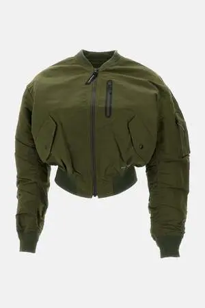 AND WANDER Giacca Bomber Flight In Misto Nylon Cordura - Verde
