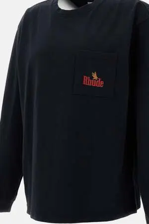 Rhude Maglia A Maniche Lunghe American Spirit Pocket - Black
