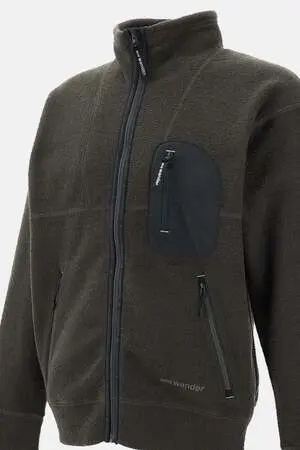 AND WANDER Giacca Pile Con Zip - Grigio