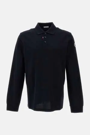 Moncler Polo A Maniche Lunghe - Blue