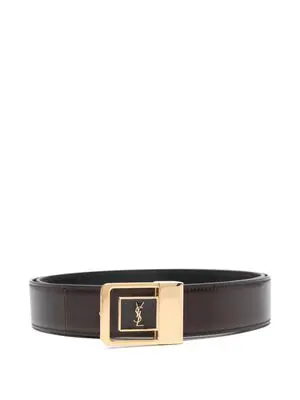 Saint Laurent La 66 Belt In Smooth Leather - Brown