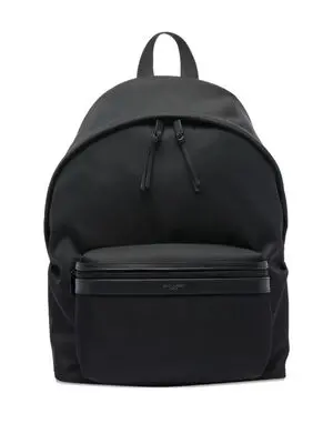 Saint Laurent City Backpack In Econyl®, Smooth Leather And Nylon - Black