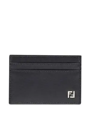 Fendi Ff Squared Leather Card Holder - Black