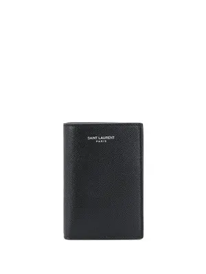 Saint Laurent Grain De Poudre Leather Bi-fold Card Wallet - Black