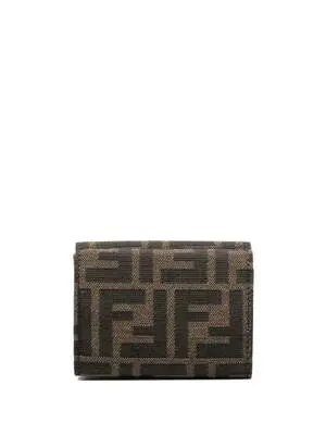 Fendi Baguette Micro Trifold Jacquard Ff Fabric Wallet