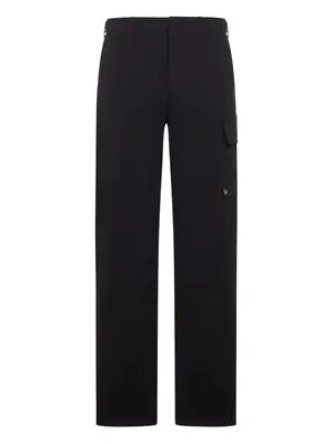 Fendi Gabardine Cargo Trousers With Large Patch Pocket - Black
