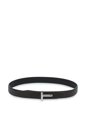TOM FORD T-buckle Two-tone Grained Leather Belt - Brown