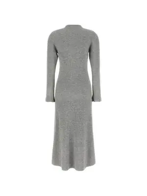 Fabiana Filippi Ribbed-knit Flared Midi Dress - Grey