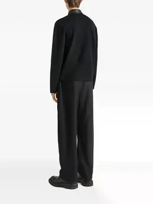 Givenchy Cardigan In Wool With Leather Details