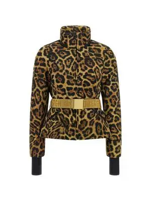 Goldbergh Jagger Leopard-print Peplum Ski Jacket