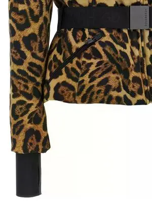 Goldbergh Jagger Leopard-print Peplum Ski Jacket