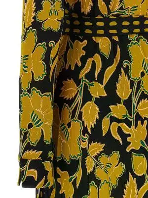 Diane Von Furstenberg Tamara Floral-print Wrap Mini Dress - Yellow