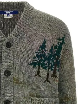 Junya Watanabe Intarsia-knit Landscape-pattern Cardigan