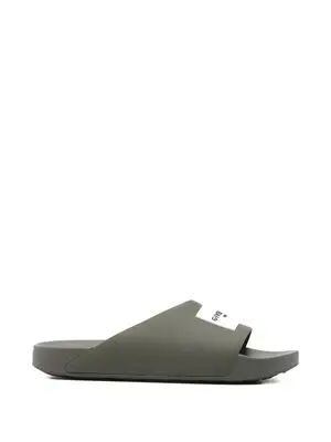 Givenchy Label Slide Flat Mules In Rubber Women Green